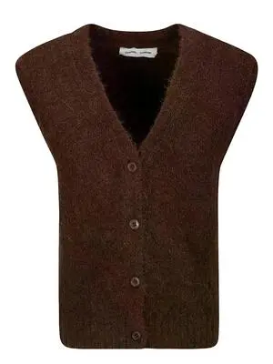 SAMSOE SAMSOE Sajeanne Buttoned V-neck Vest - Brown