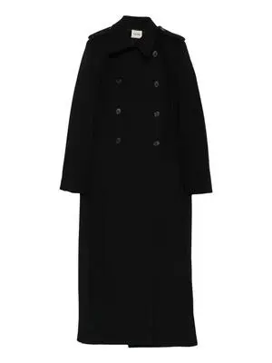 Khaite Button-fastening Double-breasted Coat - Black
