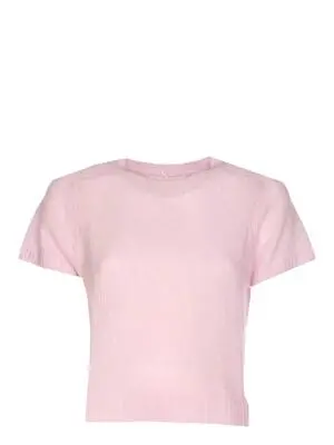 LISA YANG Crewneck Knitted T-shirt - Pink