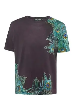 Dolce & Gabbana Peacock Print T-shirt - Purple