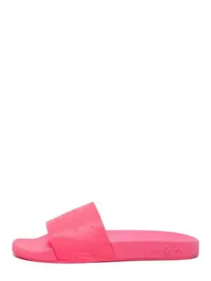 LOUIS VUITTON Rubber Monogram Slides - Pink