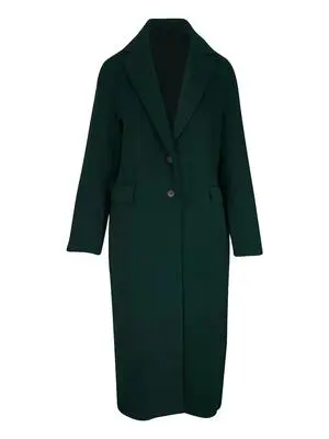 Vince Single-breasted Flap-pocket Coat - Green