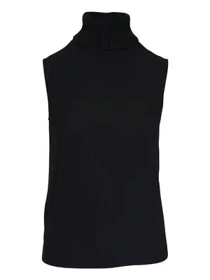 Lafayette 148 New York Turtleneck Knit Vest - Black