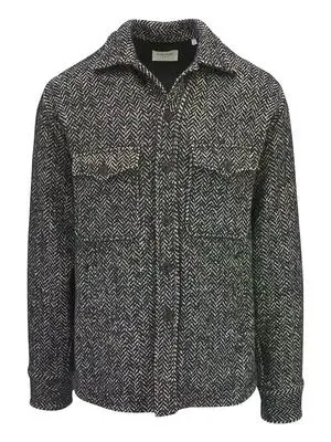 TINTORIA MATTEI 954 Herringbone-pattern Overshirt - Black