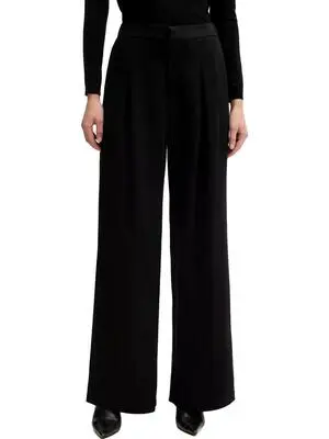 Guess Pleated Wide Leg Trousers - Black