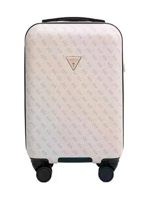 Guess Monogrammed Four-wheel Suitcase - Neutrals