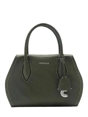 COCCINELLE Top Handle Tote Bag With Logo Charm - Green