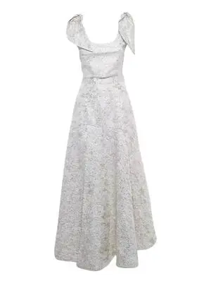 BAMBAH Camelia Jacquard Tie-shoulder Top And Maxi Skirt Set - White