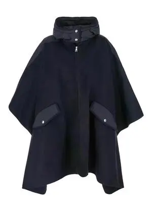 Moncler Front-pocket Hooded Cape - Blue