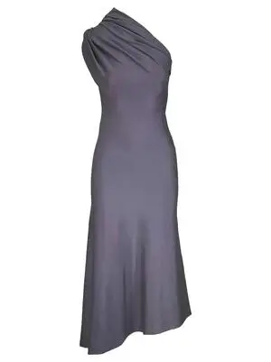 Khaite One-shoulder Ruched Dress - Grey