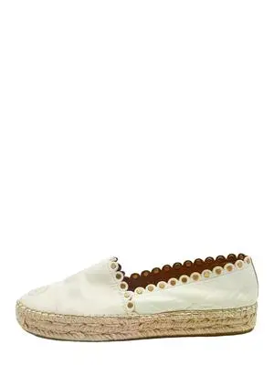 Tory Burch Leather Espadrilles - White
