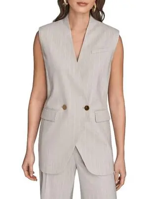 Donna Karan New York Pinstripe Vest - Vapor Multi