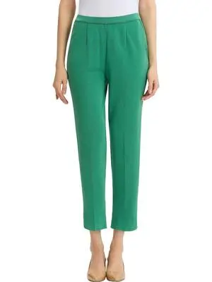 Ming Wang Knit Straight Leg Ankle Pants - Kelly Green