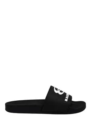 Balenciaga Slip-on Sandal With Logo - Black