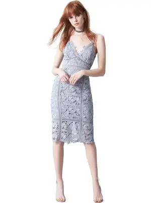 Bardot Botanica Lace Dress - Dusty Blue