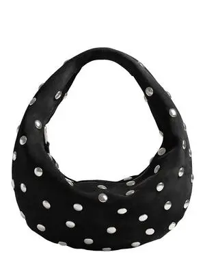Khaite Olivia Studded Suede Hobo Bag - Black 200