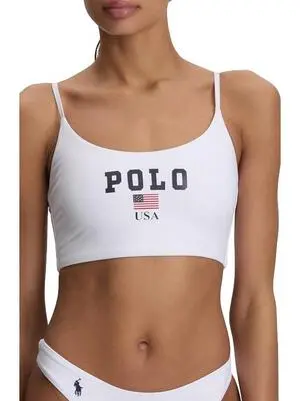 Polo Ralph Lauren Logo Crop Tankini Top - White