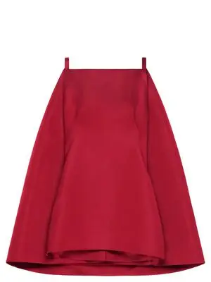 Givenchy Sliced Mini Dress With Cape - Dark Red