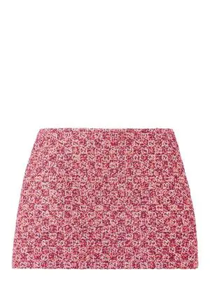 Gucci Metallic Tweed Mini Skirt - Red