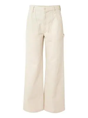 MOTHER The Chisel Sneak High-rise Straight-leg Jeans - Off-white
