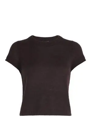 ME+EM Wool-cashmere-silk Knitted T-shirt - Brown