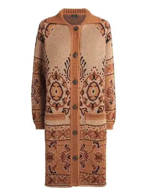 Etro Wool-blend Longline Cardigan - Brown