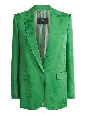 Etro Floral Single-breasted Blazer - Green