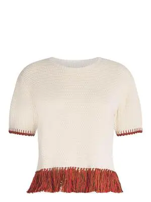 ESCVDO Crochet Fringe T-Shirt
