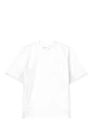 Sacai Appliquéd Shell-trimmed Cotton-jersey T-shirt - White
