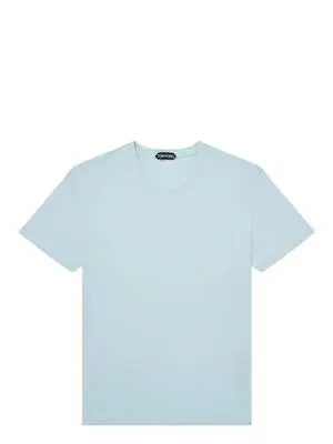 TOM FORD Cotton And Silk-blend Jersey T-shirt - Blue