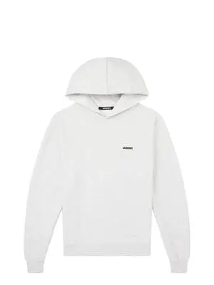 TOM FORD Logo-appliquéd Cotton-jersey Hoodie - Gray