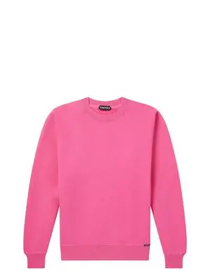 TOM FORD Logo-appliquéd Cotton-jersey Hoodie - Pink