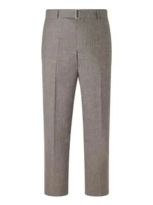 Officine Générale Straight-leg Virgin Wool, Silk, And Linen-blend Trousers - Brown