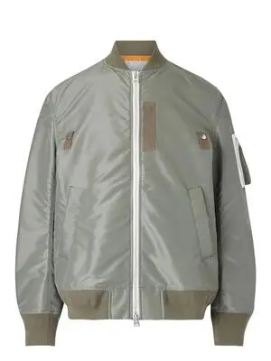 Sacai Padded Nylon-twill Bomber Jacket - Green