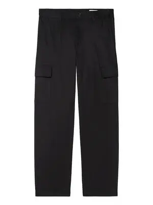 Nn07 Mylo Straight-leg Organic Cotton-blend Cargo Trousers - Black