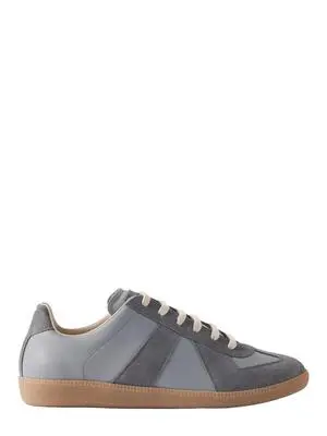 MAISON MARGIELA Replica Leather And Suede Sneakers Gray
