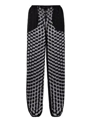 THE FRANKIE SHOP Orissa Polka-dot Sheer Wide-leg Pants - Black