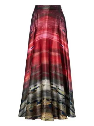 ROKSANDA Printed Silk Satin Maxi Skirt - Multicoloured