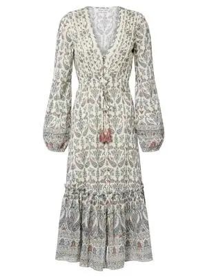 Veronica Beard Vani Paisley Ruffled Midi Dress - Multicoloured