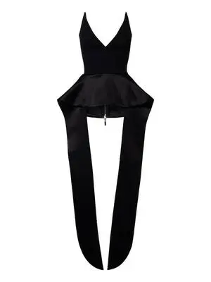 Maticevski Frame Peplum Satin Top - Black