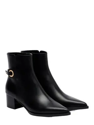 GIANVITO ROSSI Granada Leather Ankle Boots - Black