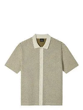 Paul Smith Khaki Jacquard Button-through Polo Shirt - White