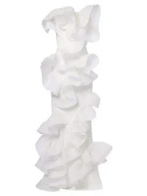 Maticevski Indulgence Ruffled Bustier Gown - White