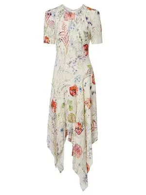 Alexander McQueen Floral Asymmetric Midi Dress - Multicoloured