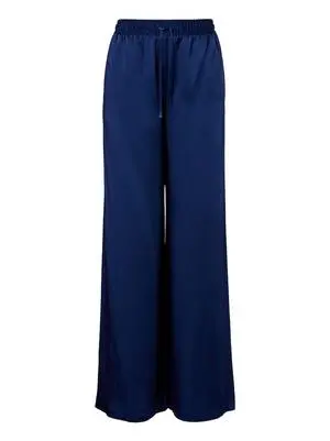 Stella McCartney Steel Satin Wide-leg Pants - Blue