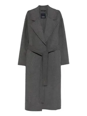 Max Mara Wool Long Coat Grey