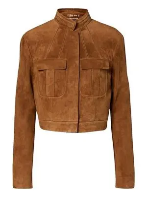 TOM FORD Cropped Suede Jacket - Brown