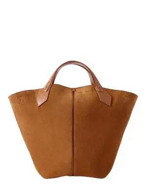 Proenza Schouler Large Chelsea Leather-trimmed Paneled Suede Tote - Brown