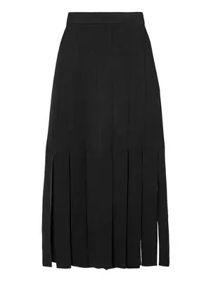 JOSEPH Lagny Fringed Knitted Midi Skirt - Black