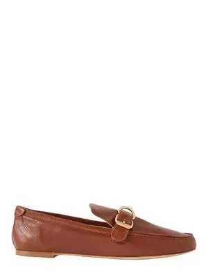 JAMIE HALLER Buckled Leather Loafers - Brown